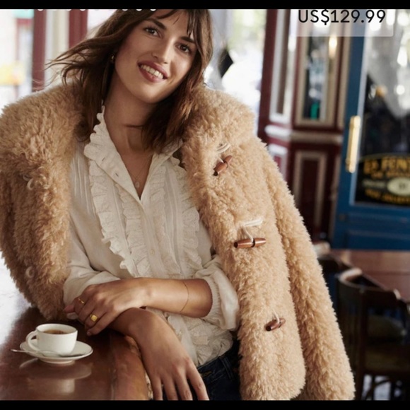 Mango | Jackets & Coats | Nwt Tan Mango Teddy Shearling Coat Shacket ...